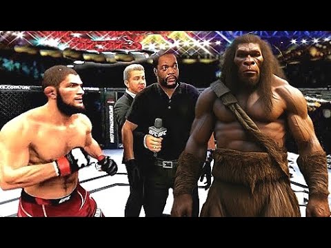 UFC Khabib Nurmagomedov Vs. Neanderthal Men Ea Sports UFC 4 Epic Fight ...