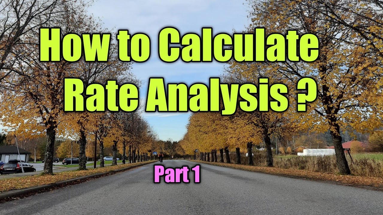 How to calculate Rate Analysis ? Part-1 - YouTube