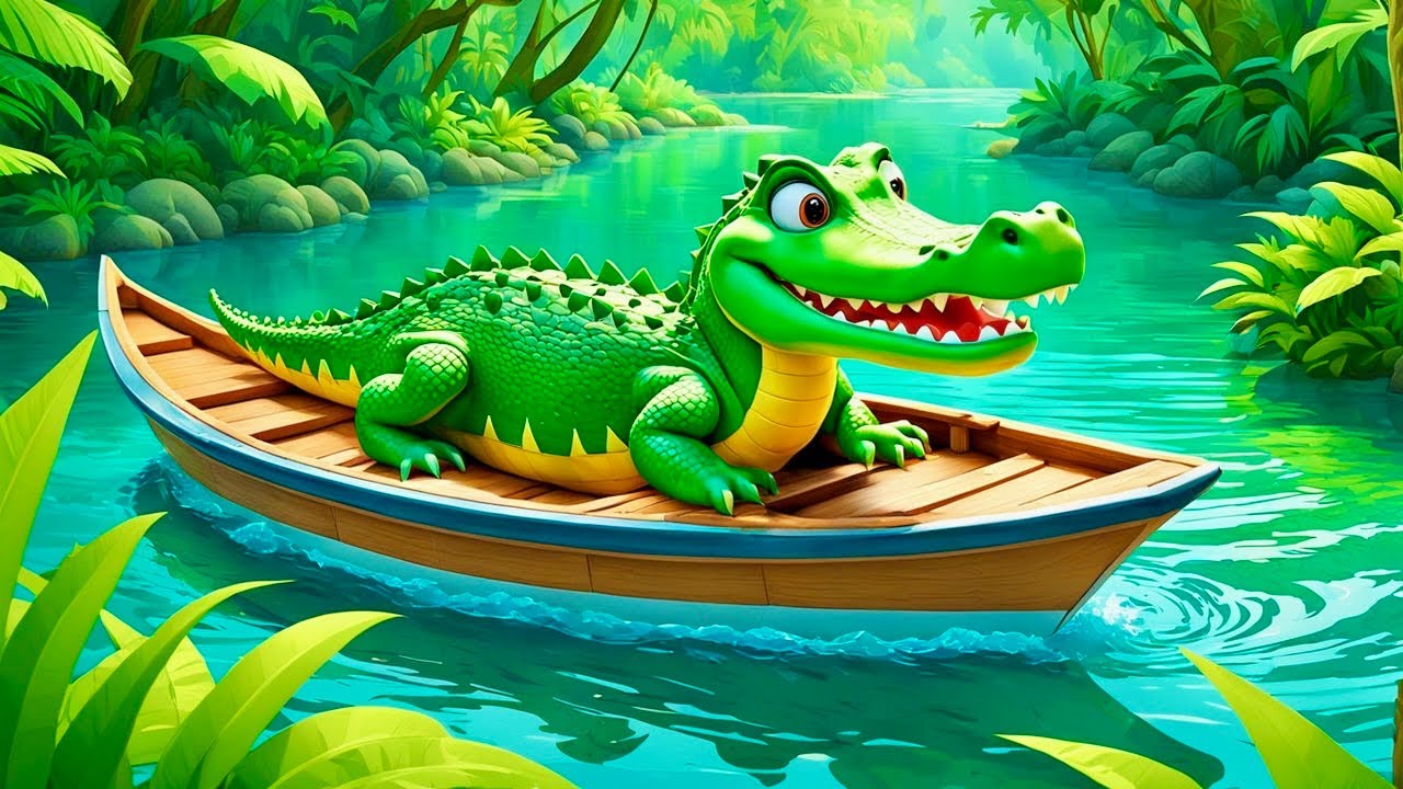 Row Row Your Boat Crocodile - Classic Nursery Rhyme for Kids | Fun Sing ...