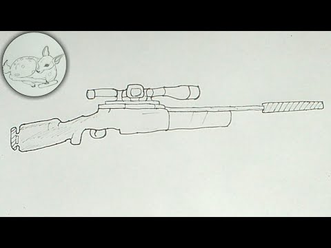 How To Draw M24 Gun From PUBG | Step By Step With Pencil. - YouTube