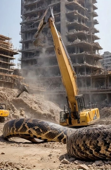 Excavator Strike A Giant Python #ExcavatorEncounter #GiantPython # ...
