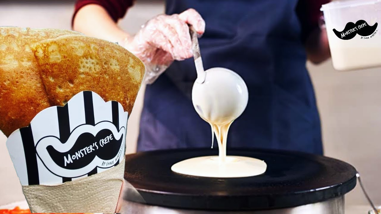 Ham Cheese Spinach Crepe By "Monster's Crepe" Crepe Expert - YouTube