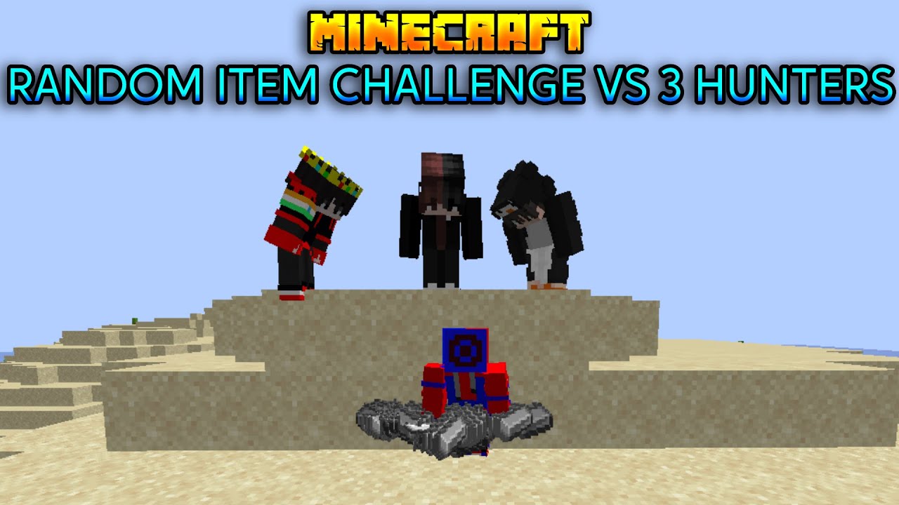 Minecraft Random Item Challenge vs 3 Hunters!!! MALAYALAM - YouTube