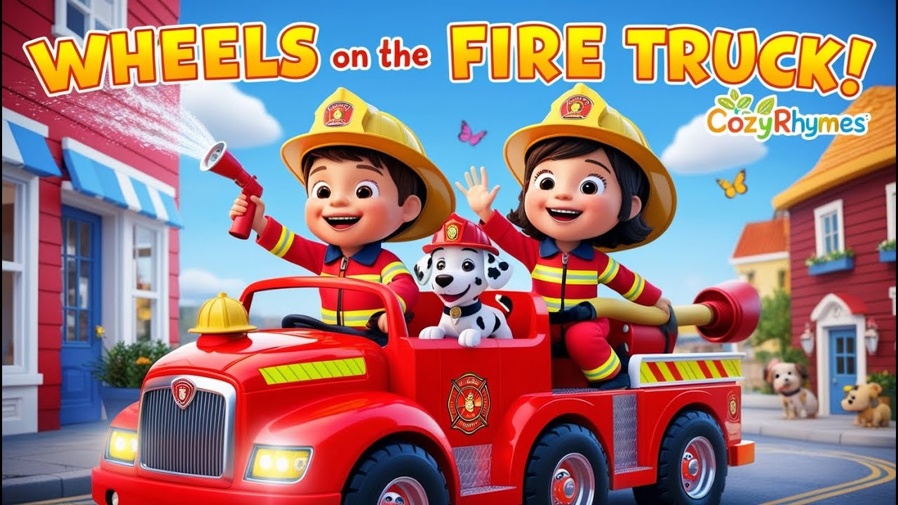 🚒 Wheels on the Fire Truck! 🚨 | Fun Firefighter Song for Kids ...