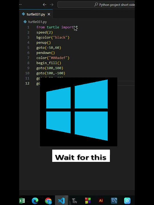 Windows Logo Graphics Using Python Turtle Awesome Python Turtle Graphics Pythonturtle Shorts 1398