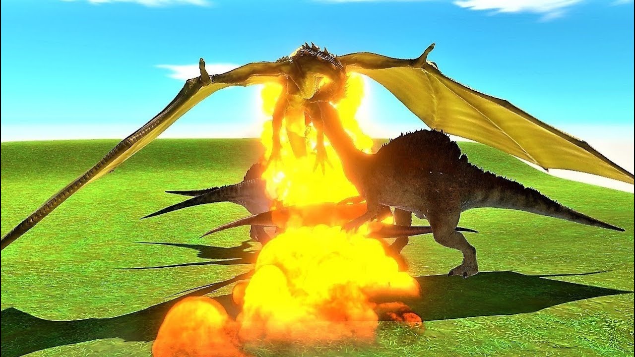 DRAGON vs DINOSAURS ARMY - Animal Revolt Battle Simulator Dragon - YouTube