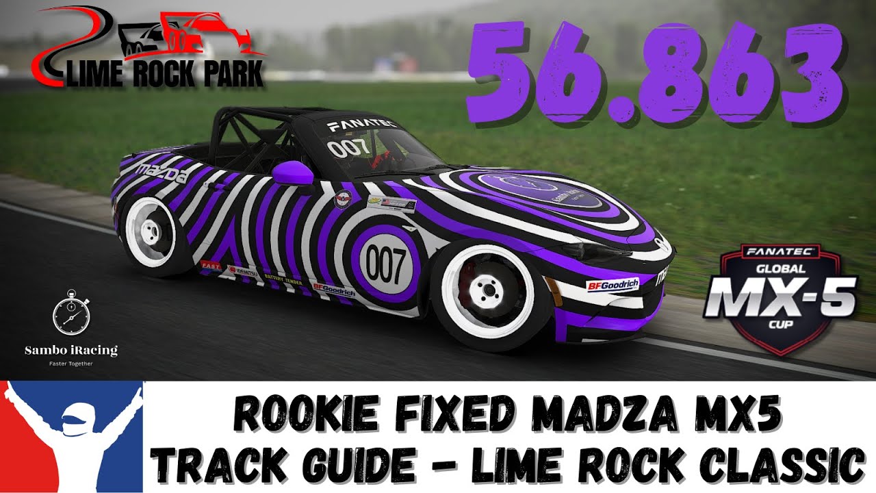 iRacing Rookie Fixed Mazda MX5 - Lime Rock Classic - 56.863 - Track ...