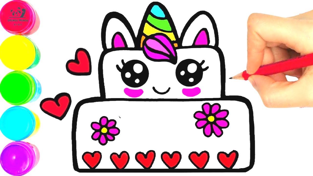 HOW TO DRAW BIRTHDAY CAKE easy step by step come disegnare una torta di ...