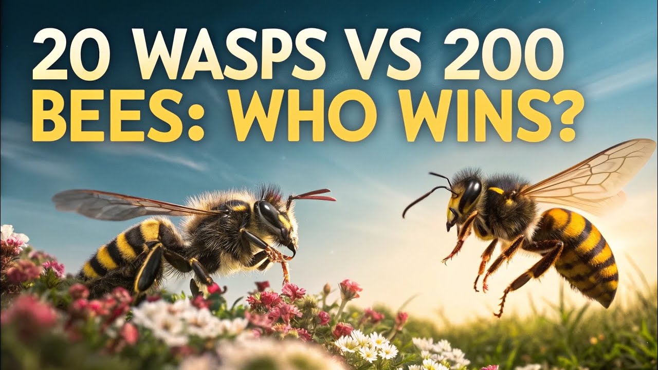 20 Wasps vs 200 Bees: Who Wins? - YouTube