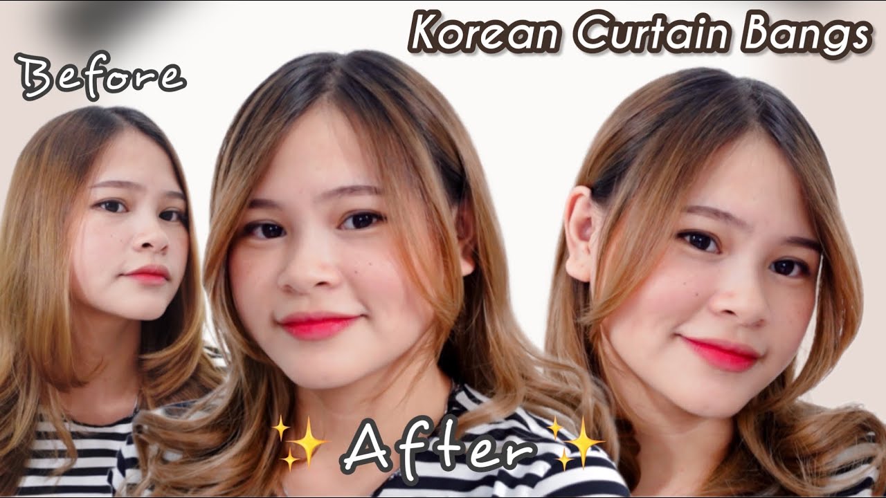 TUTORIAL POTONG PONI CURTAIN BANGS ALA KOREA DIRUMAH 💇🏻‍♀️ - YouTube