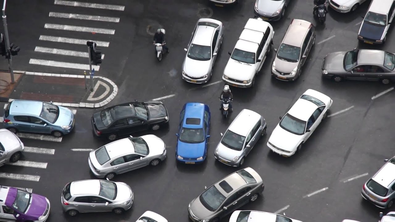 Traffic deadlock in Tel Aviv (2) - YouTube