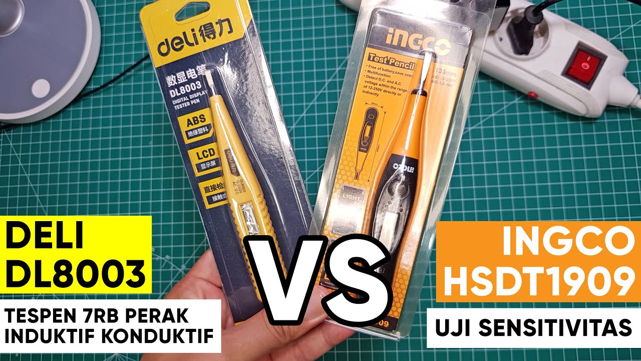 Review Tespen Deli Digital Display Meter Pen DL8003 vs Ingco Test ...