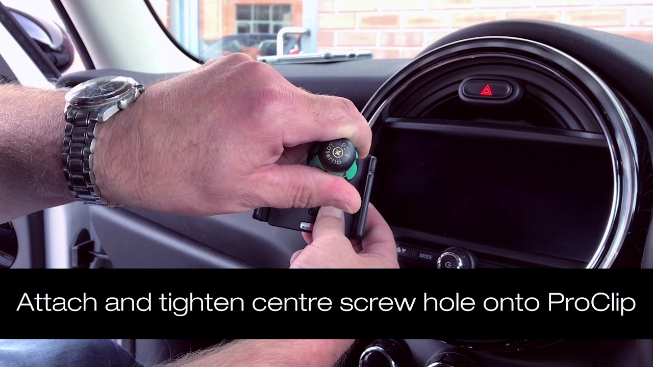 Installing an adjustable Brodit Holder onto a 2017 Mini Cooper ProClip ...