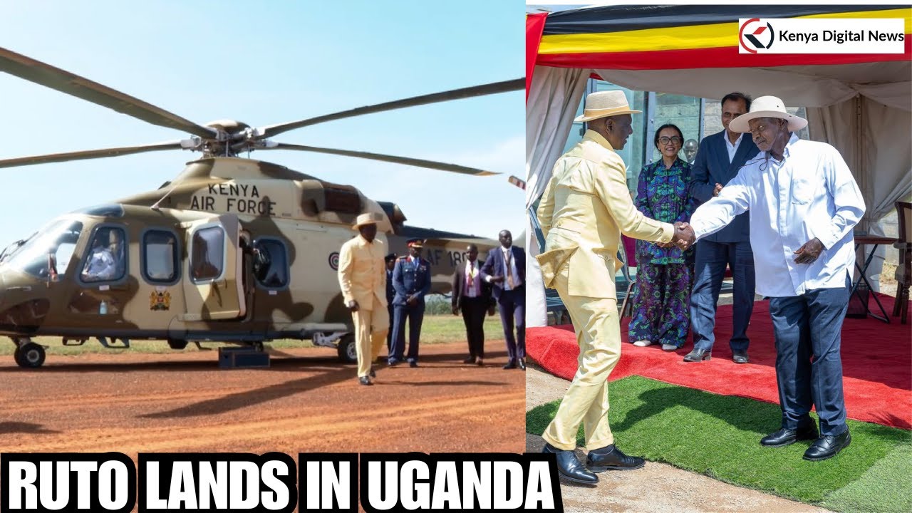 See How President Ruto Landed in Tororo, Uganda, in a Military Chopper ...