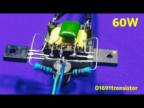 How to make Inverter by using D1691 transistor transformer 12to220v60w ...