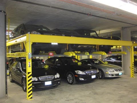 double stacker parking system - YouTube