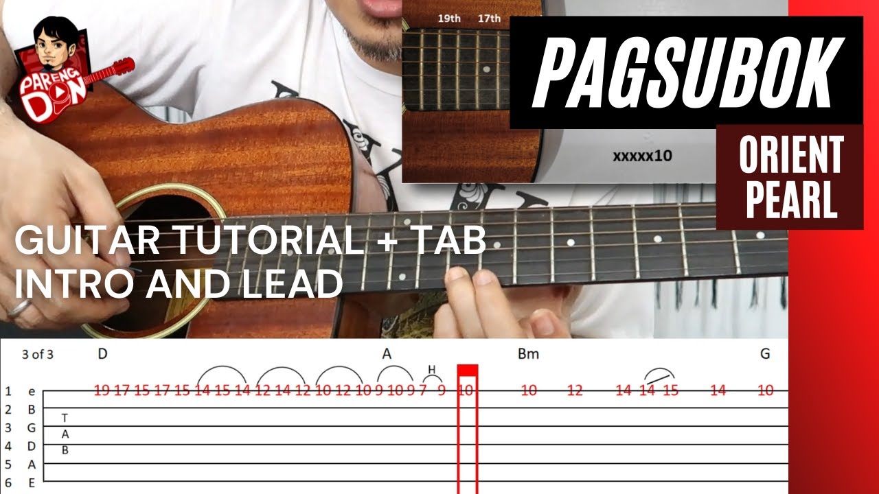 PAGSUBOK Intro and Lead Guitar Tutorial with Tab - song by Orient Pearl ...
