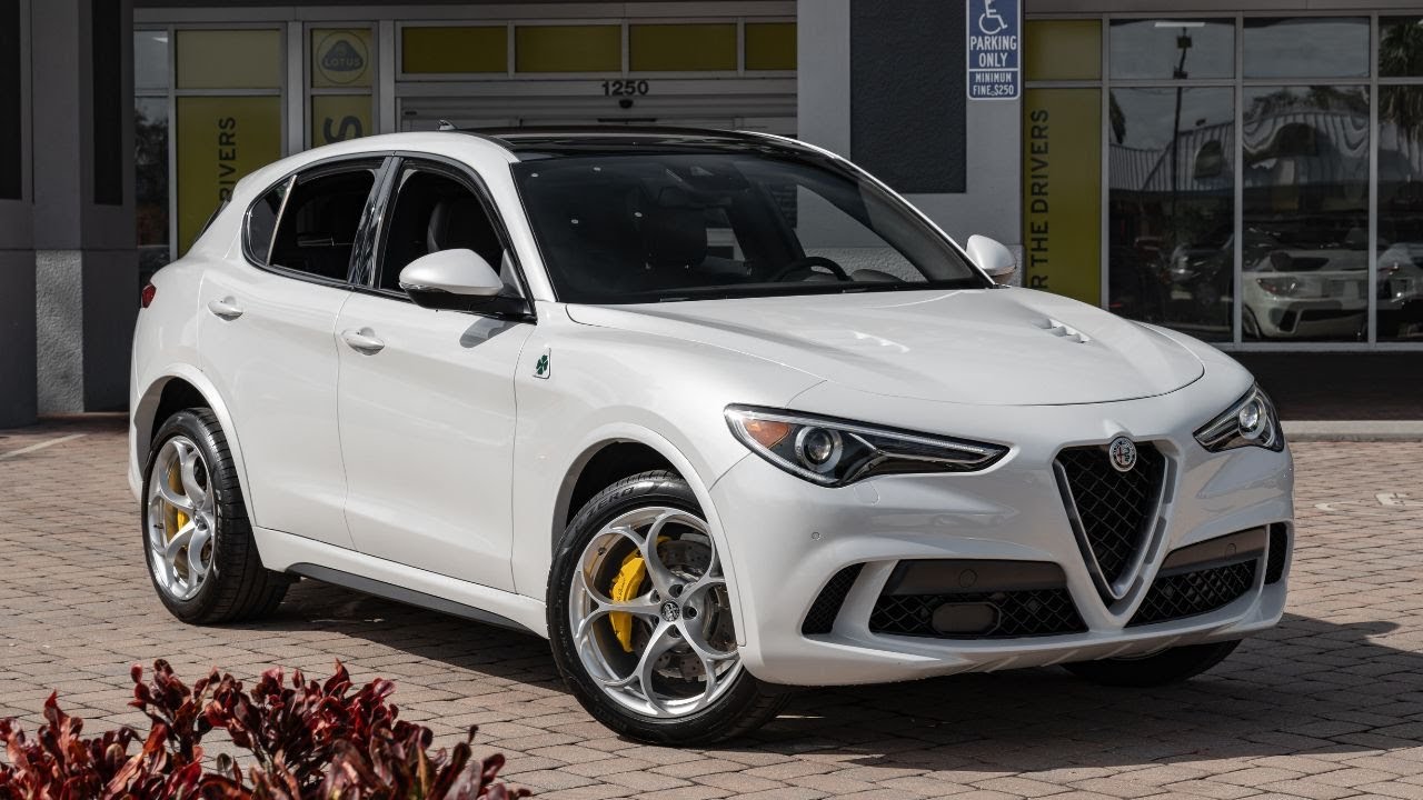 2021 Alfa Romeo Stelvio Quadrifoglio in White over Black interior - YouTube