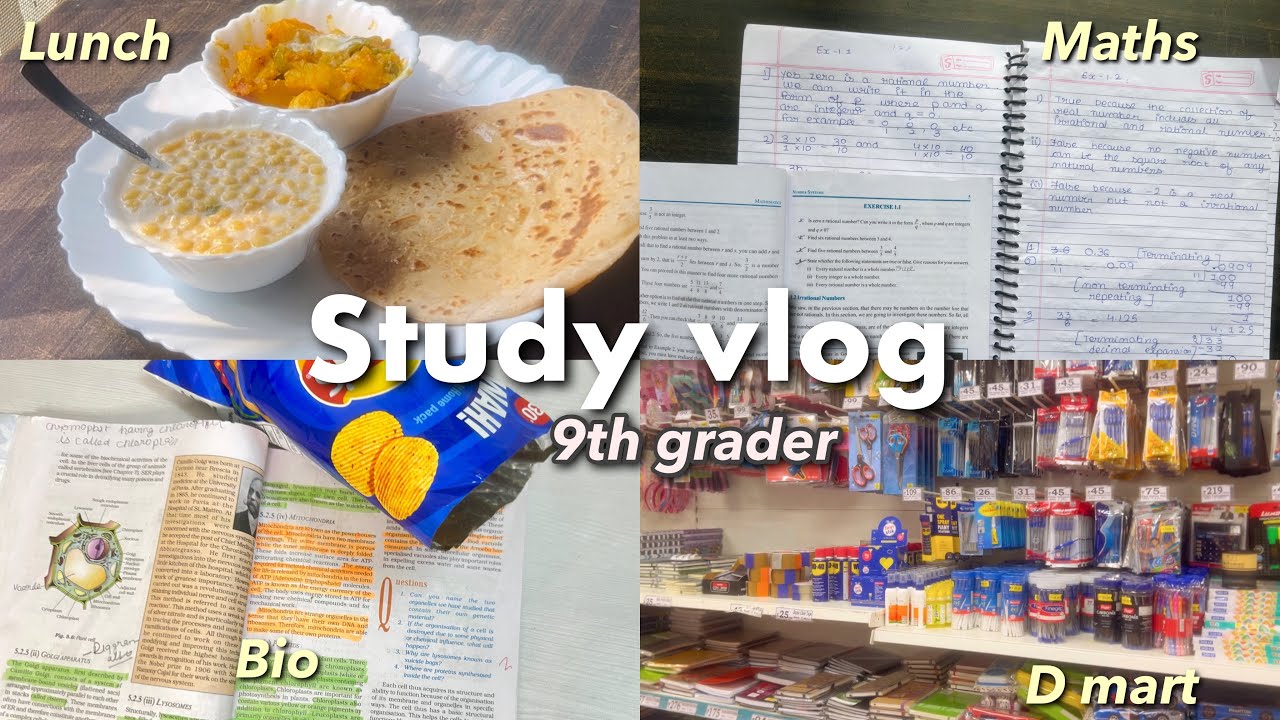 Study vlog 💌| Study tips , Days in my life, study life , 9th grader ...