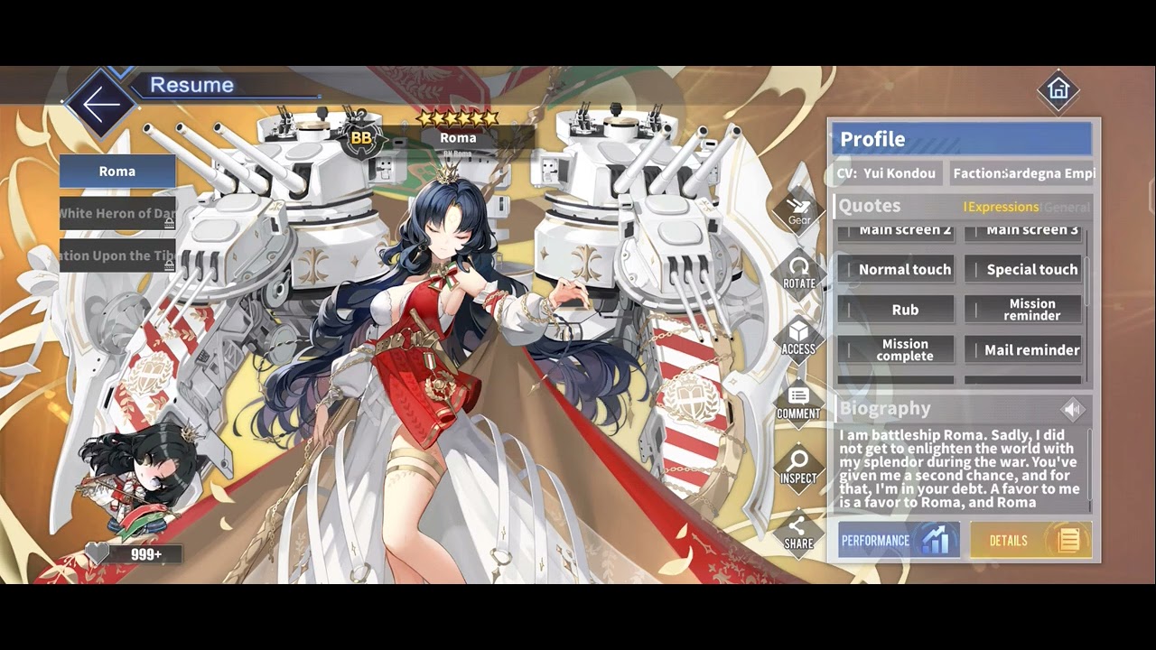 Azur Lane - Roma *Special Touch* - YouTube