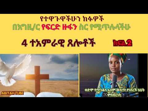ክፍል-2 የተዋጉዋችሁን ክፉዎች ሁሉ በእግዚያብሄር የፍርድ ዙፋን ስር የሚጥሉላችሁ 4 ተአምራዊ ጸሎቶች 4 judgmental prayers #Bible #prayer