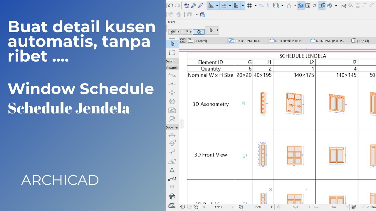 Tutorial Archicad, Window Schedule / Schedule Jendela - YouTube