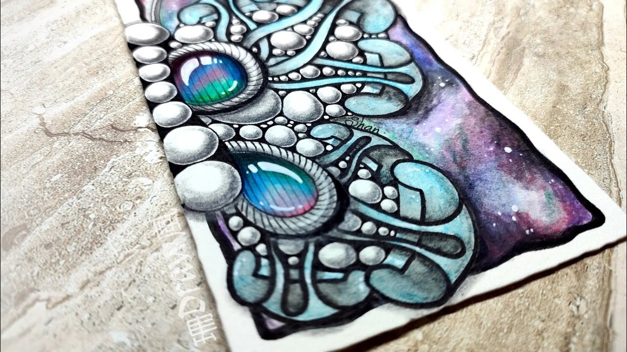 蝴蝶Butterfly┃星空Starry Sky┃寶石Gems┃威風Wyfore┃禪繞Zentangle┃教學Teaching - YouTube