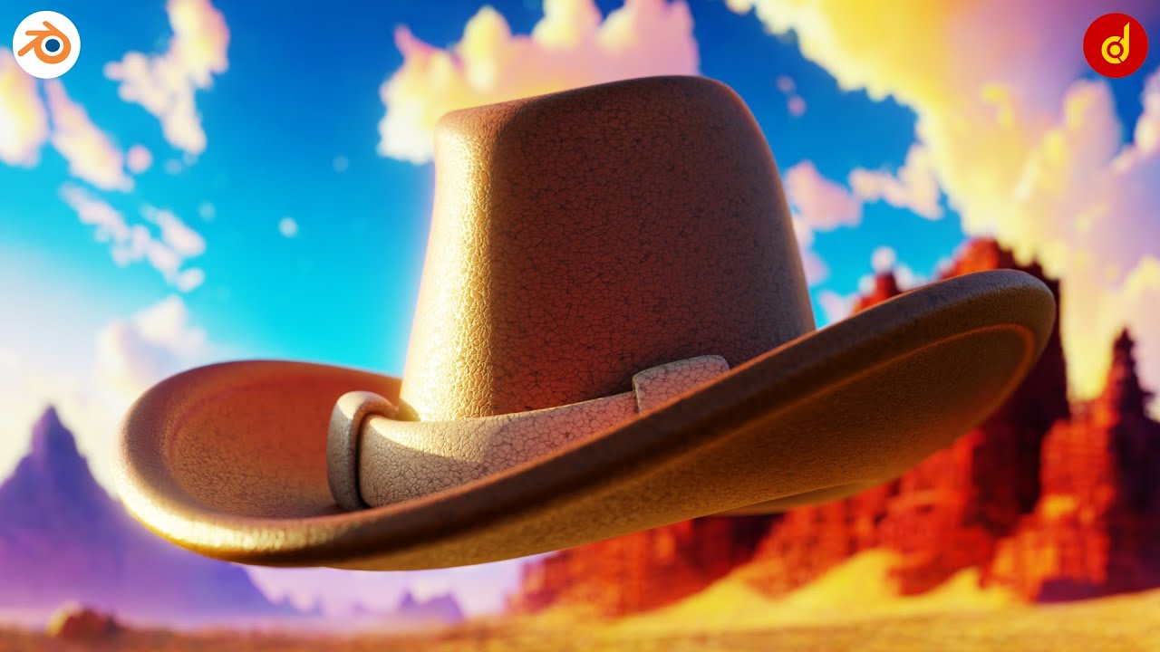 Cowboy Hat 3D Modeling in Blender | Blender Procedural Leather Texture ...
