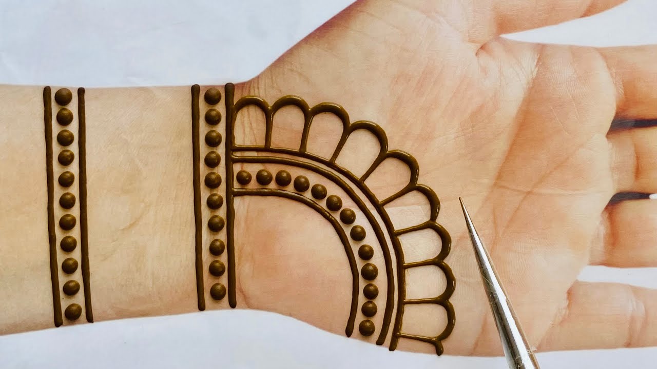 Easy Bharva Stylish Dotted Front Hand Mehndi Design Trick 2024-Simple ...