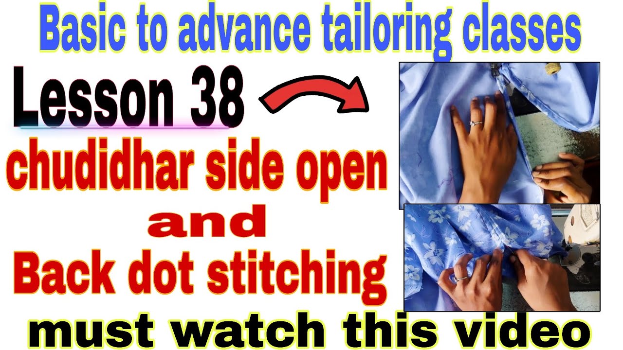 Chudidhar side open and back dot stitching easy method for beginners ...