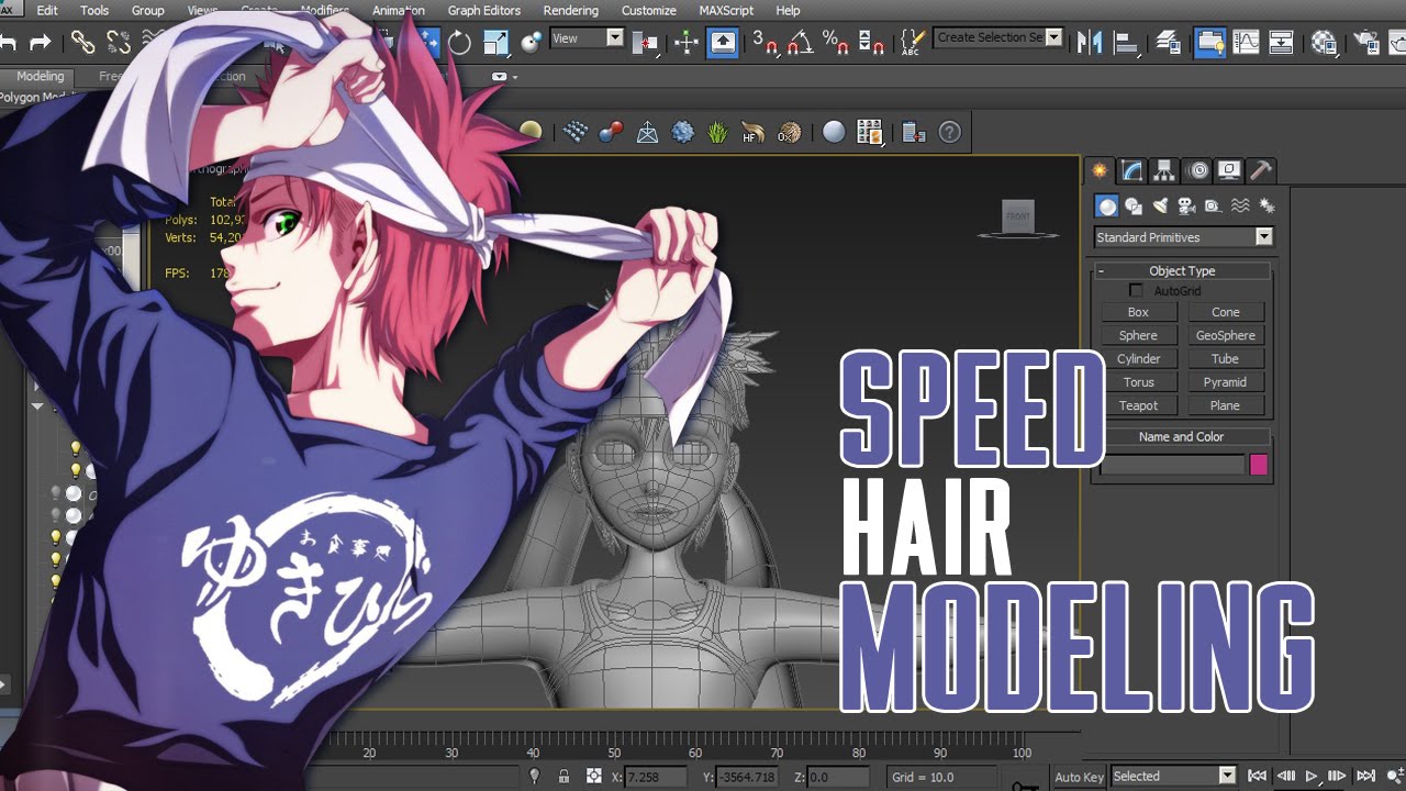 speed modeling poly hair ( part 2) - YouTube