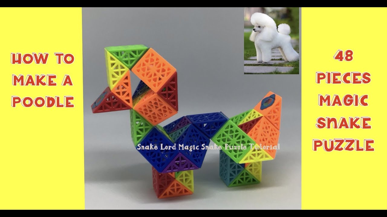 How To Make A Poodle - Dog - 48 Pieces Magic Snake Puzzle - YouTube