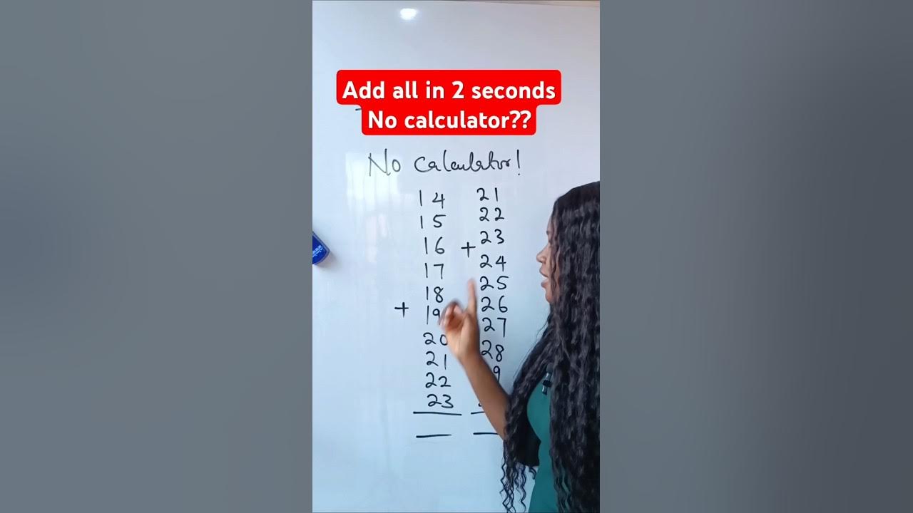 Add ten consecutive numbers in 2 seconds without a calculator. #mathshorts #mathstrick # ...