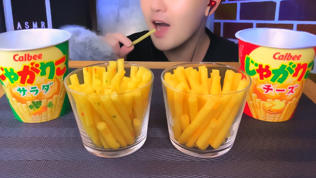 ASMR "Jagariko", saveur de salade, saveur de fromage｜Mukbang, Eating ...