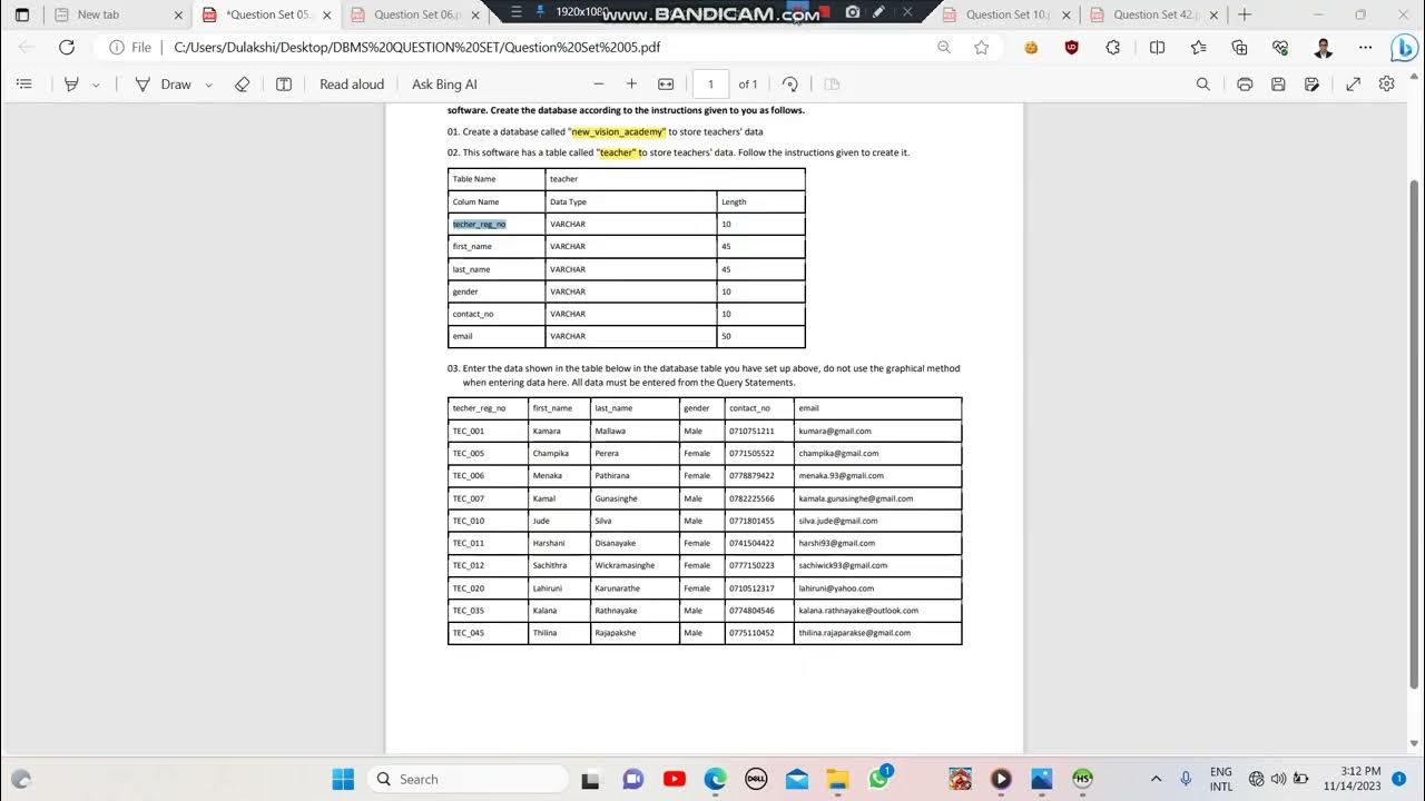 Database Management System Question set video 06 - YouTube