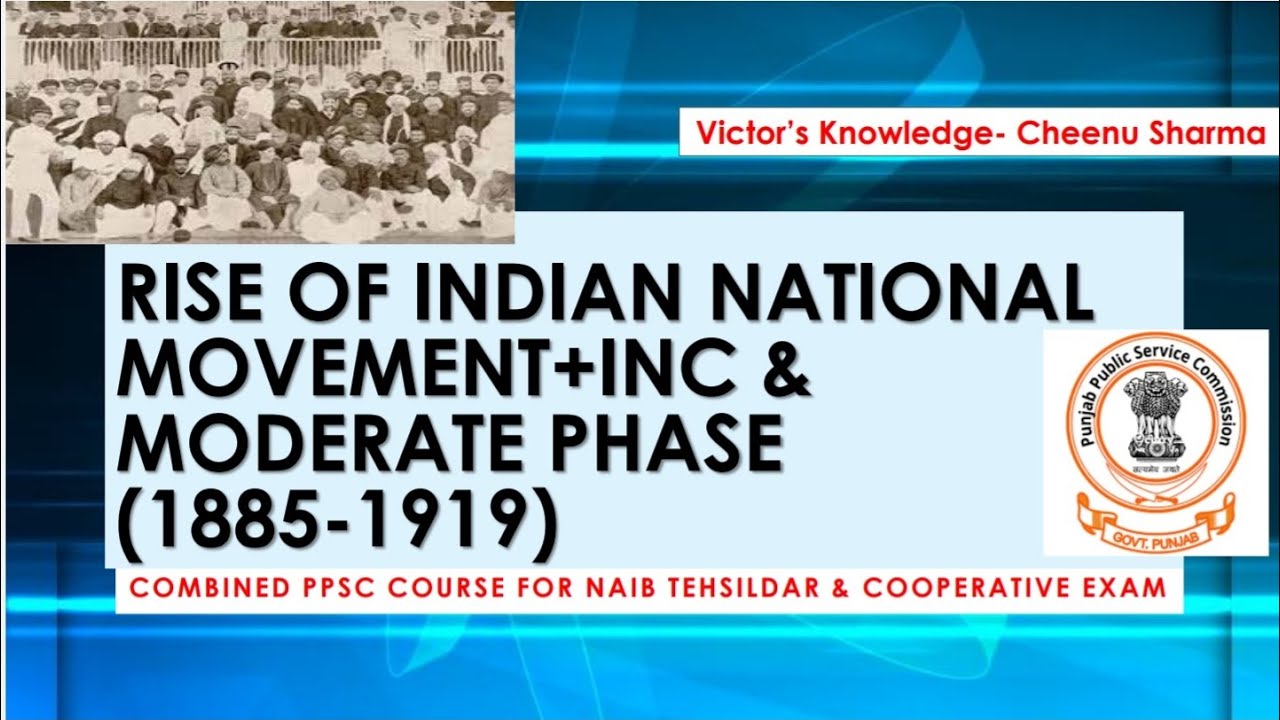 DEMO LECTURE - MODERN INDIA HISTORY- Nationalism+INC+Moderate phase ...