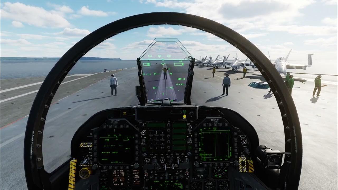 Digital Combat Simulator F18/C Mein erster Start vom Carrier - YouTube