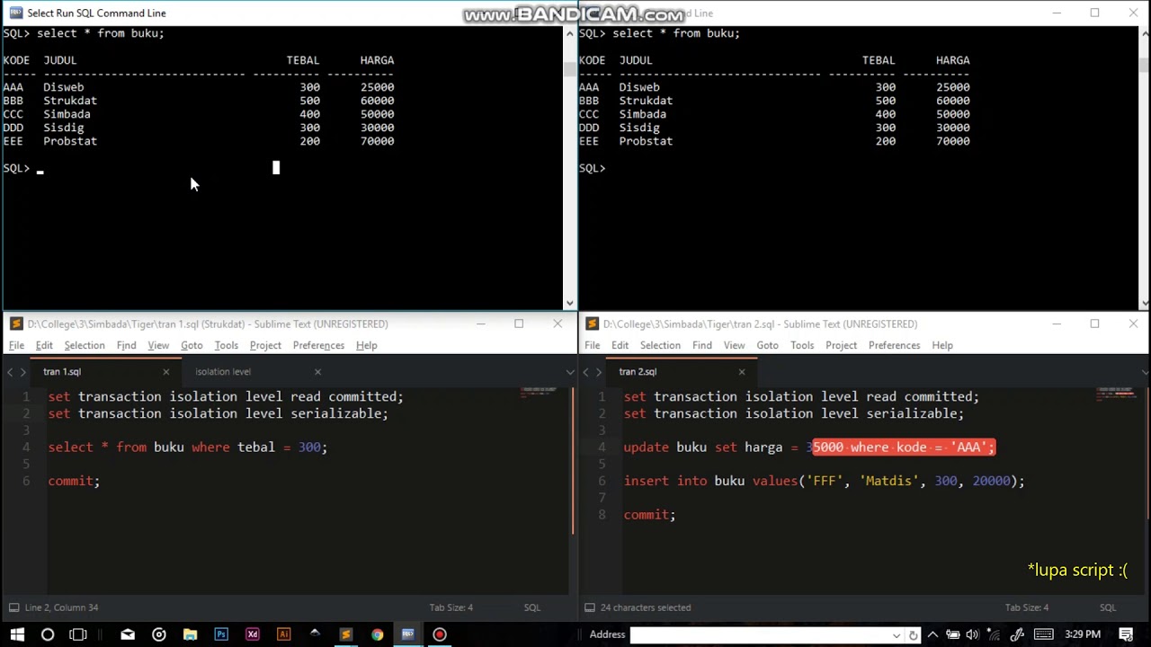 Tugas Sistem Basis Data - Commit/Rollback dan Isolation Level - YouTube