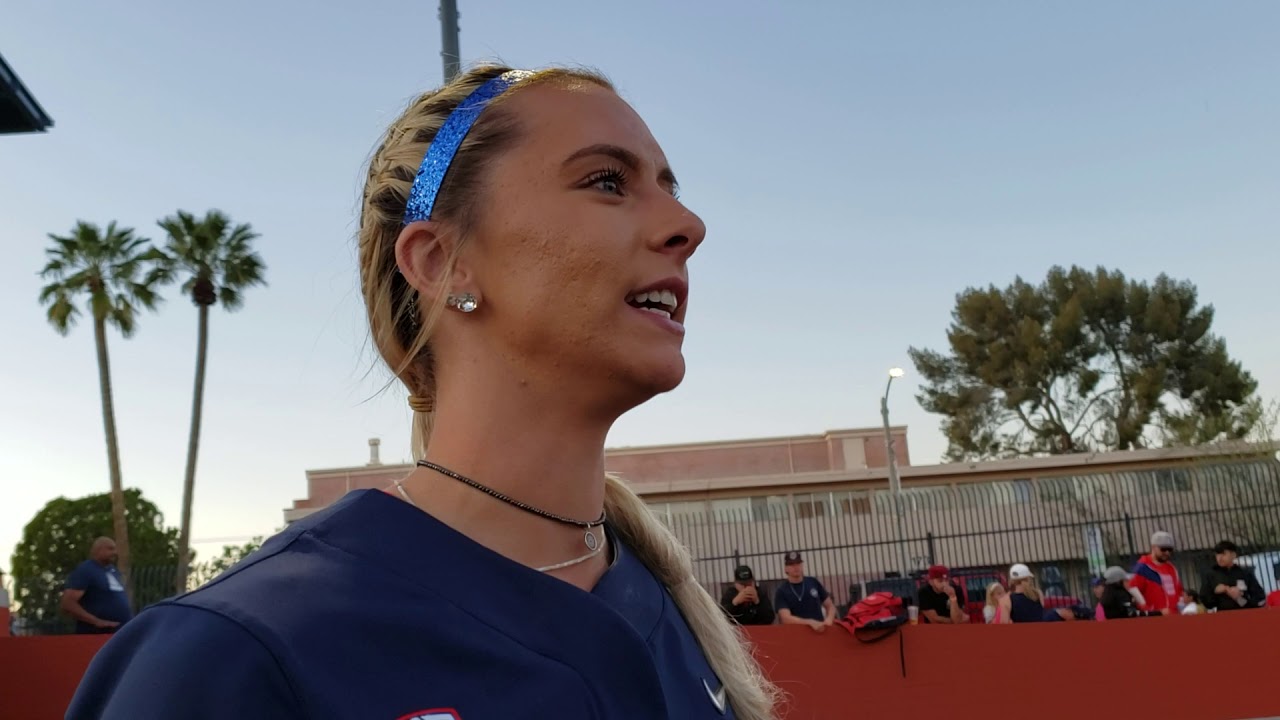 Alyssa Denham talks about her two-hit shutout win in five innings ...