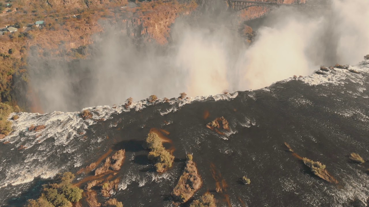 Over Victoria Falls: Drone Footage of Victoria Falls - YouTube