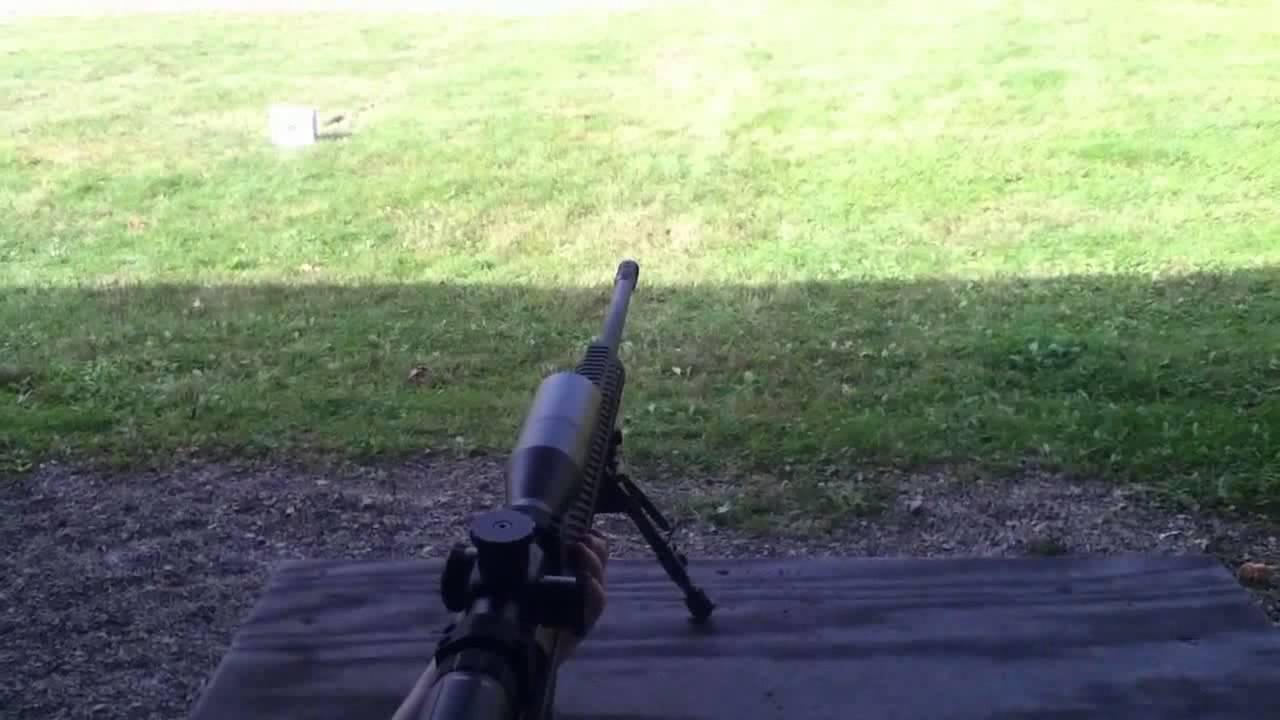 Ruger precision rifle 243 slow motion blast - YouTube