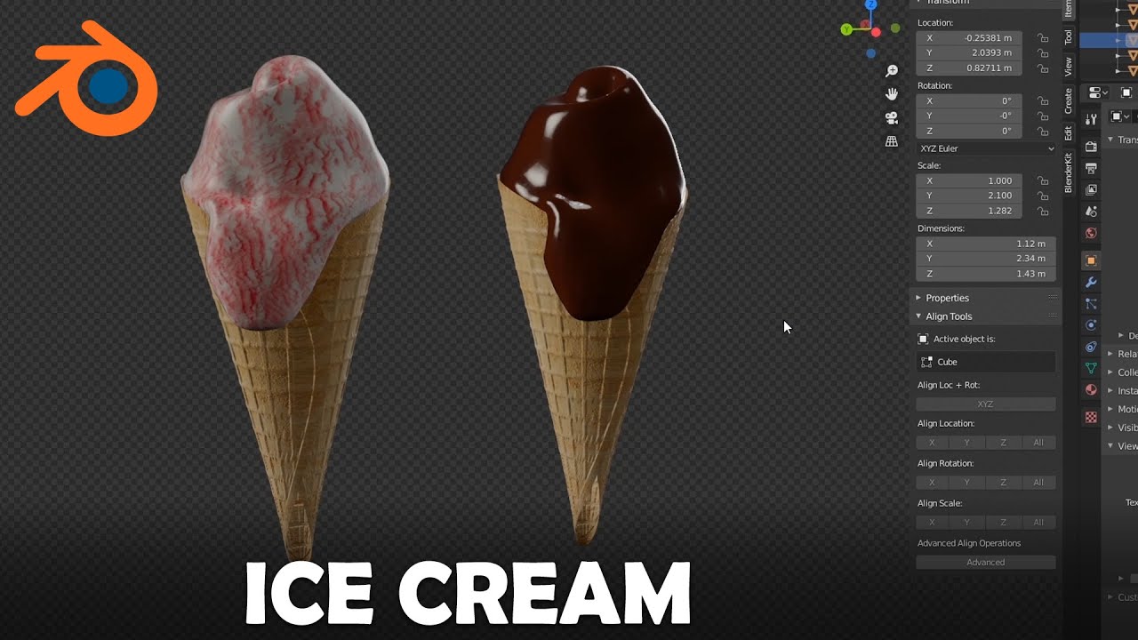 Ica Cream Modeling Texturing - YouTube