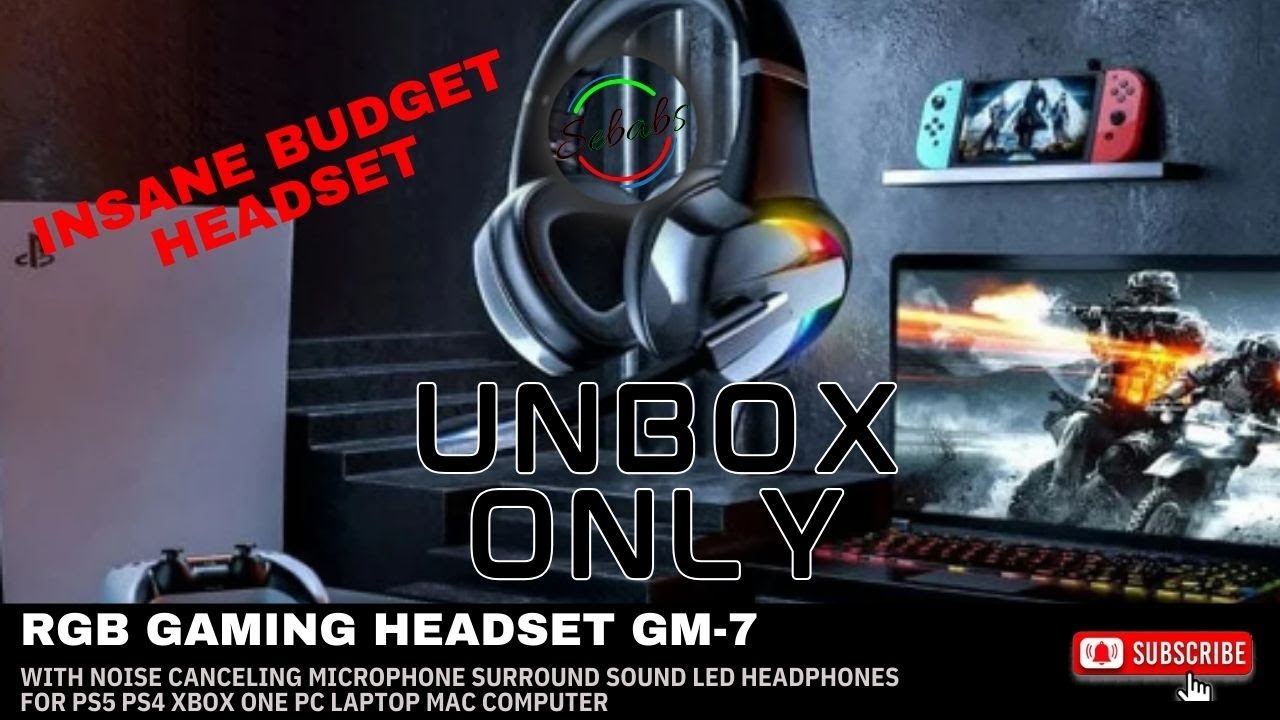 Insane Budget RGB Gaming LED Headset with Noise Canceling Microphone GM ...