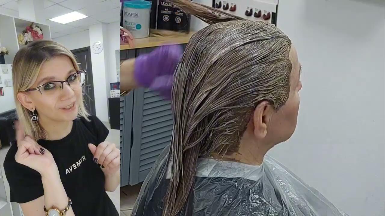 Как покрасить седые волосы в светлый карамельный оттенок Youtube