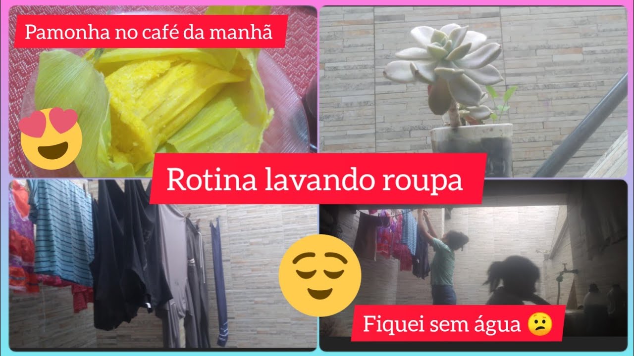 um pouco da minha rotina lavando roupa+café da manhã+ficamos quase uma ...