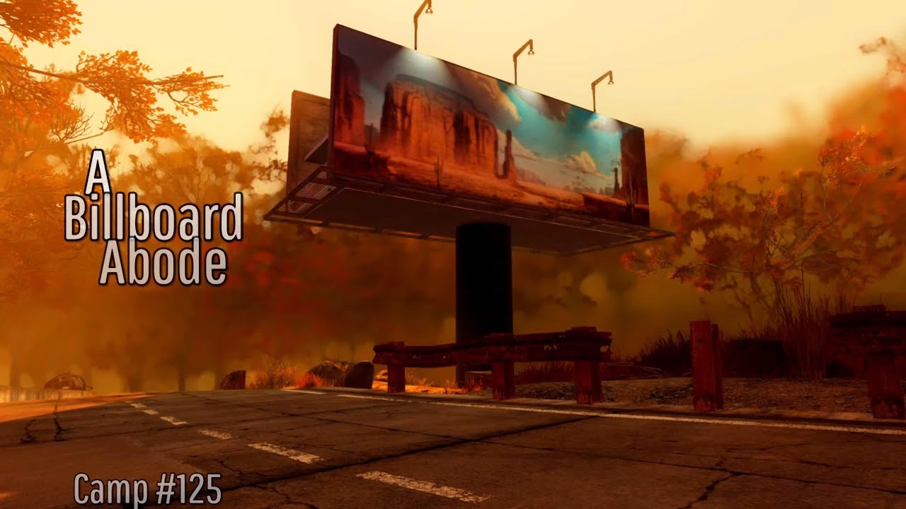 Fallout 76 Camp Build | A Billboard Abode | Clean // Modern // Unique ...