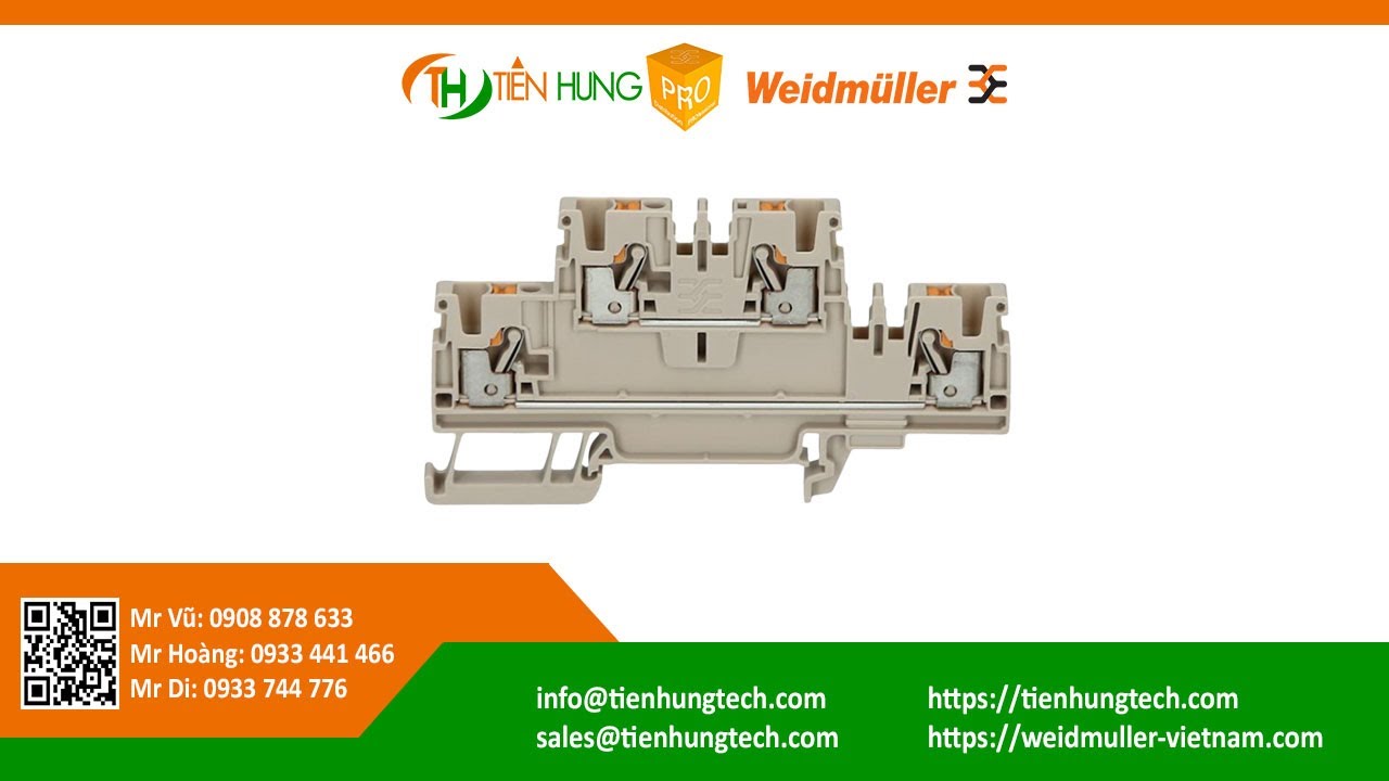 WEIDMULLER - CẦU ĐẤU DÂY 2 TẦNG A2T 2.5 - 1547610000 TIENHUNGTECH - YouTube