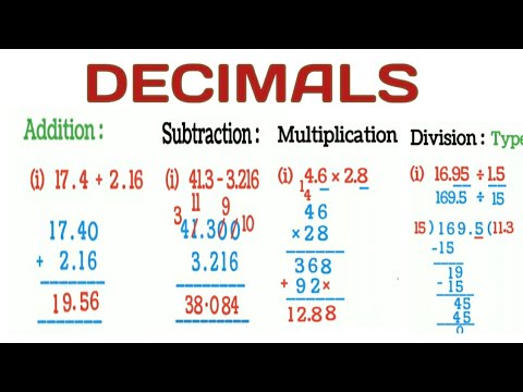 operation on Decimals | Addition | Subtraction | Multiplication ...