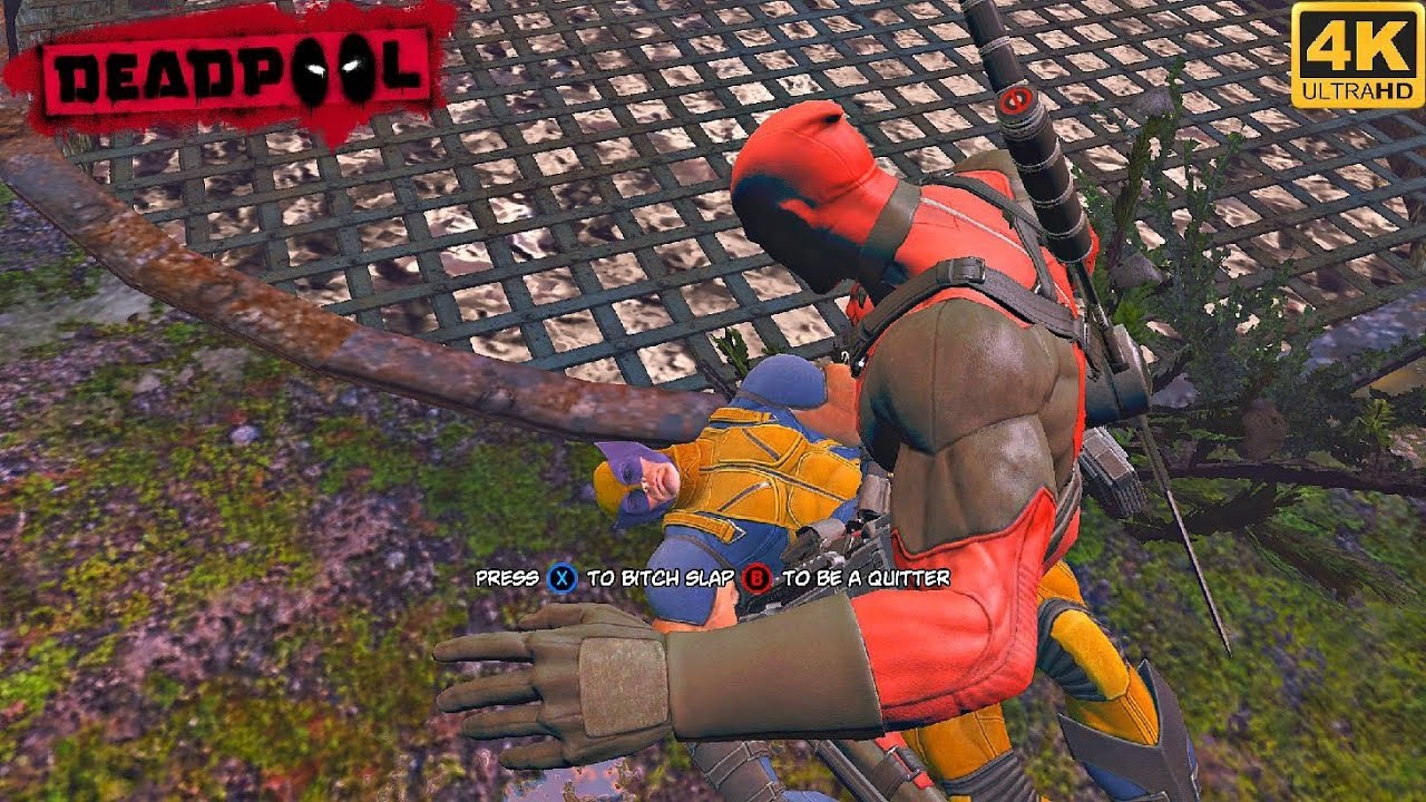 Deadpool Slaps Wolverine Scene - Deadpool The Video Game 4K - YouTube