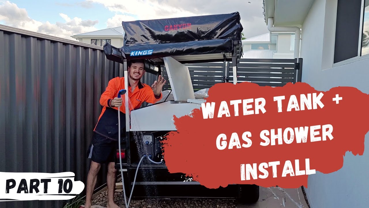 WATER TANK + GAS SHOWER INSTALL ON THE CAMPER - YouTube